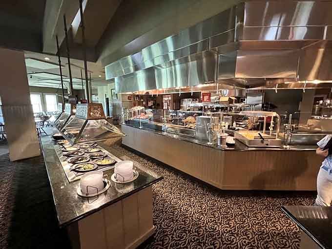 The gleaming buffet stations stretch before you like a delicious promised land of unlimited possibilities.