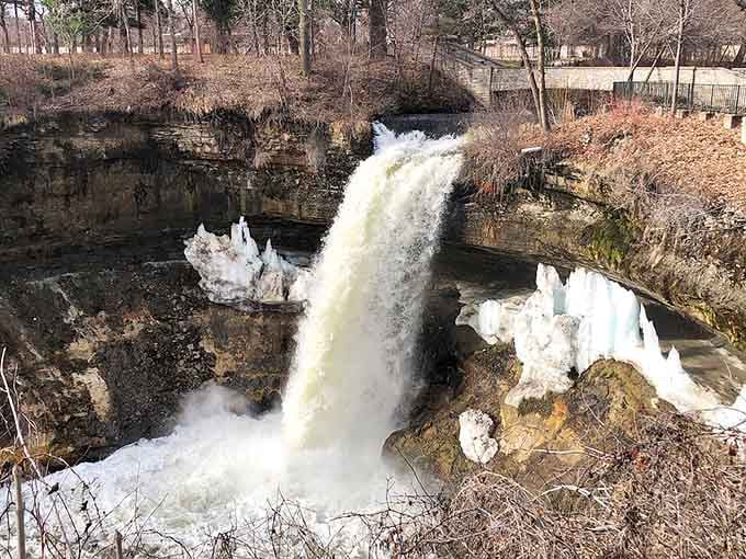 Ice formations build up like nature's own sculpture garden, constantly changing and never asking for admission fees.