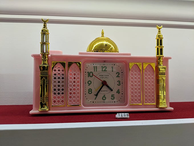 This pink mosque-shaped clock is kitsch elevated to art, or maybe art disguised as kitsch, either way it's brilliant.