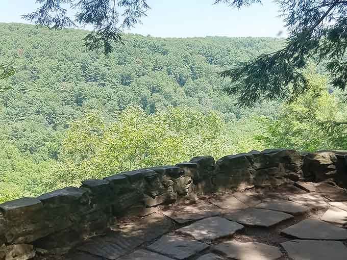 Stone overlooks offering panoramic views that make the climb worth every huffing, puffing step you took.