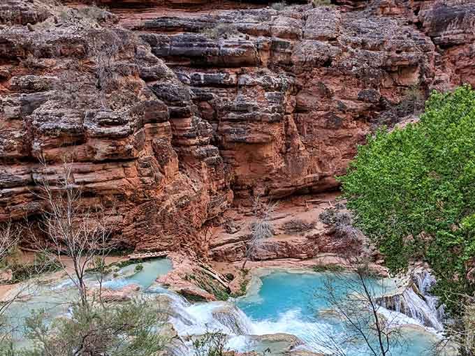 Canyon walls glow orange at sunset, turning the whole place into a natural cathedral.