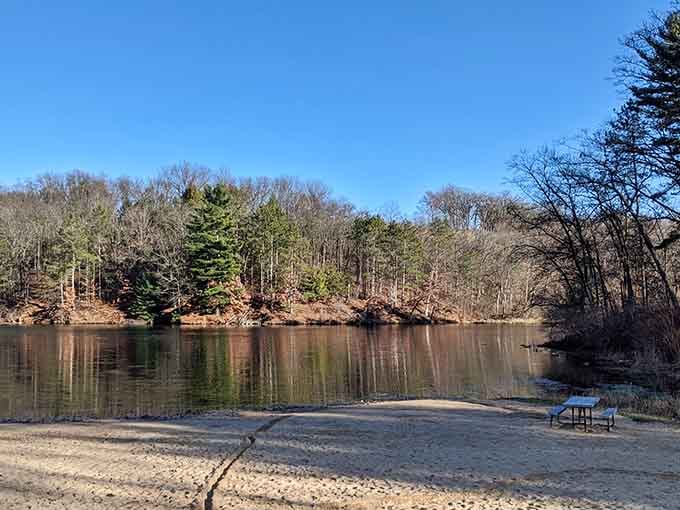 Stewart Lake proves that Mount Horeb's natural beauty rivals its downtown charm, offering peaceful waterside moments year-round.