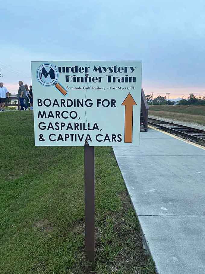 Marco, Gasparilla, and Captiva cars each hold their own secrets, suspects, and several courses of excellent food.