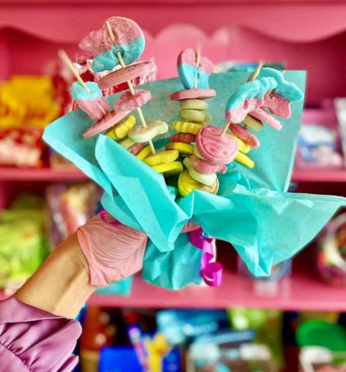 Candy bouquets so elaborate they make regular flowers look lazy, and taste infinitely better when nobody's watching.