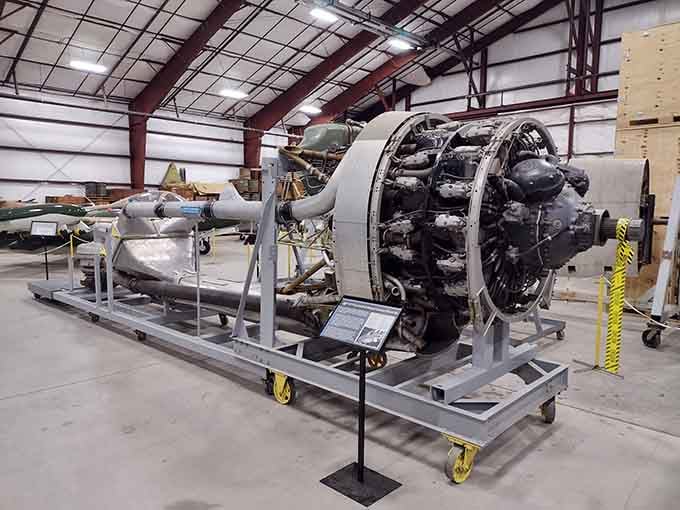 This exposed Thunderbolt engine reveals the mechanical heart that powered America's heaviest single-engine fighter into battle.