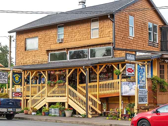 Local shops line the street, each one independently owned and genuinely worth your browsing time.