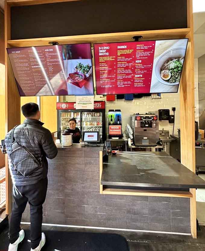 The counter area keeps things streamlined and efficient, because nobody should wait long for great ramen.
