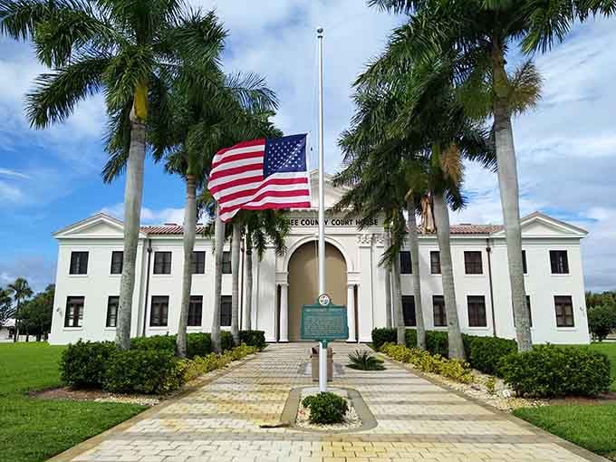 The courthouse stands proud, a beautiful reminder of civic architecture when buildings actually meant something special.