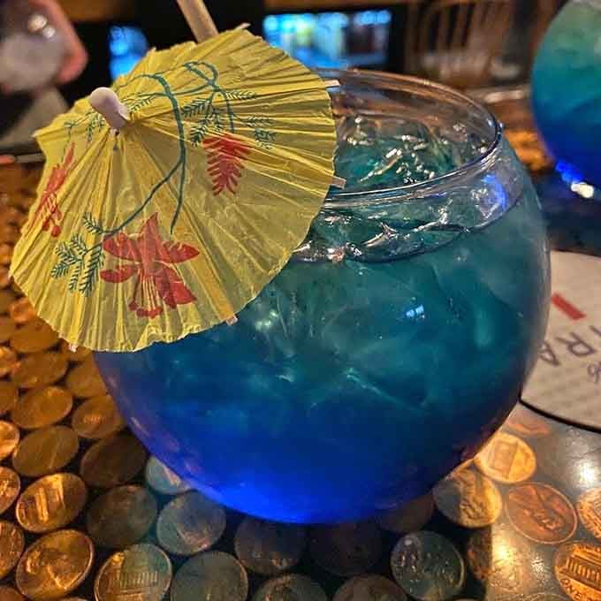 That bright blue cocktail with its cheerful umbrella brings tropical vibes to Western New York, one sip at a time.
