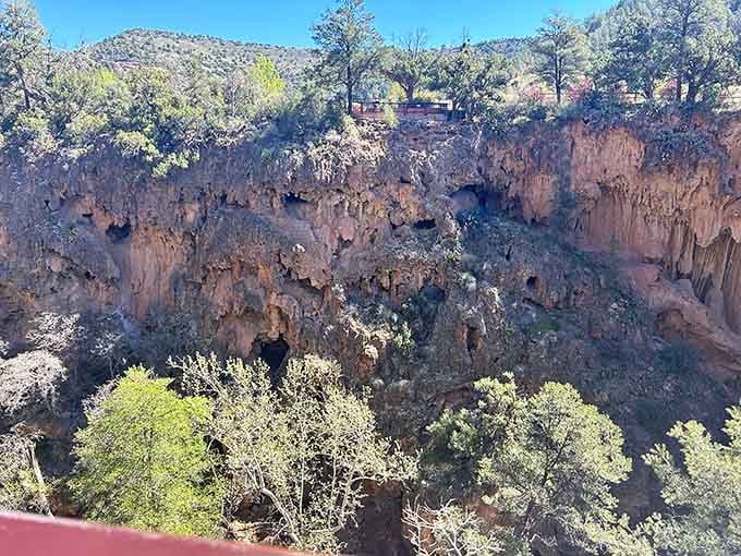 Layered cliff walls display earth's history in technicolor, better than any textbook ever managed to explain it.