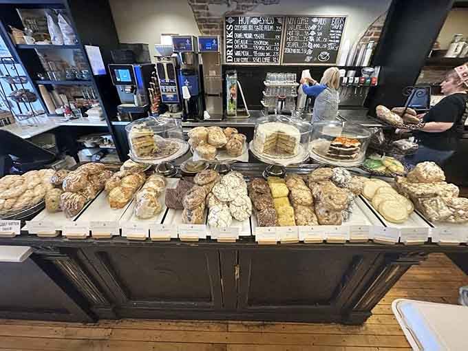 That bakery counter loaded with fresh-baked goods is what heaven's waiting room probably looks like, honestly.
