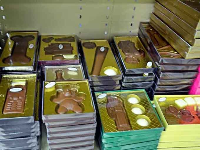 Molded chocolate shapes in fancy boxes make you feel sophisticated while indulging your inner five-year-old's sugar fantasies.