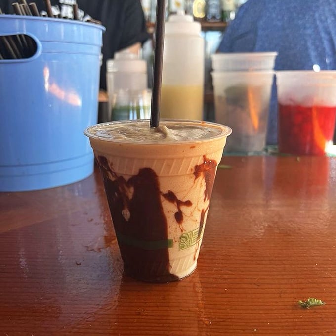 That mudslide looks like dessert and a coffee break had a baby, and it grew up to be delicious.