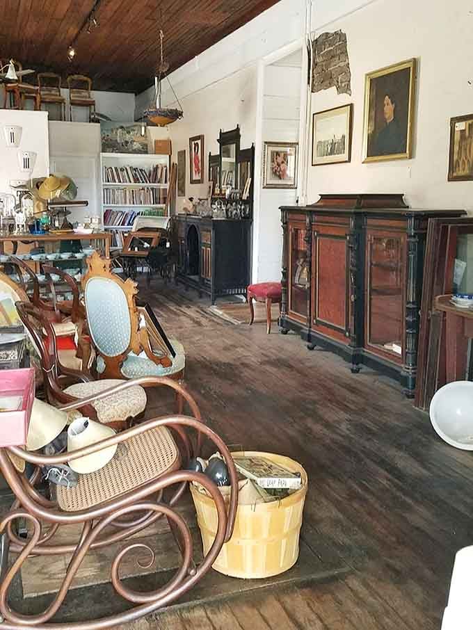 Antique furniture and portraits create a time capsule where your grandmother's taste meets your design Pinterest board.