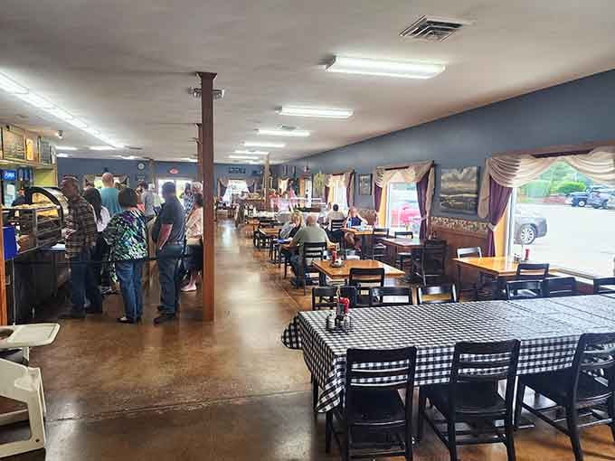 When the dining room's this full on a weekday, locals are voting with their appetites and wallets.