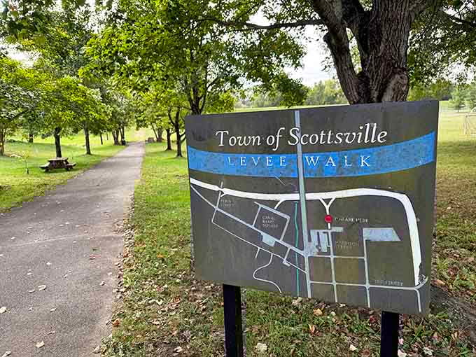 The Levee Walk map guides explorers through riverside paths where history flows as steadily as the James.
