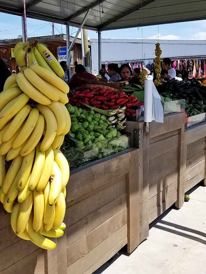 Farm-fresh produce adds healthy options to your shopping haul, proving flea markets offer more than just collectibles.