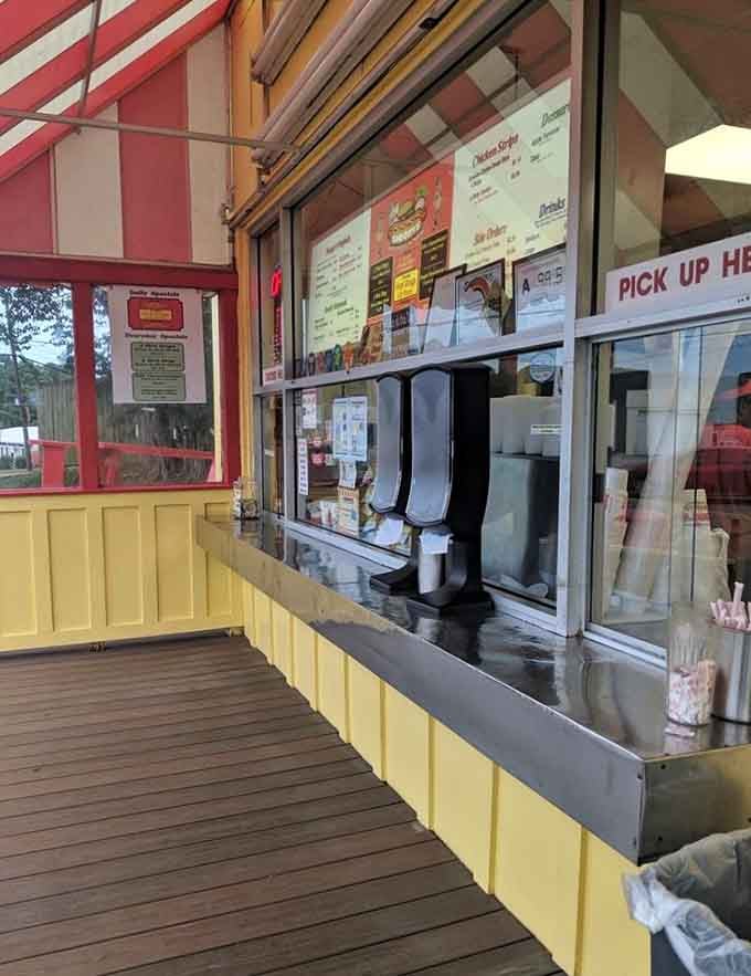 The order window setup keeps things simple and efficient, just like dining should be without unnecessary complications or fuss.