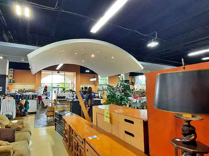 That orange credenza could anchor your entire living room, and at these prices, you'll have money left for decorating.