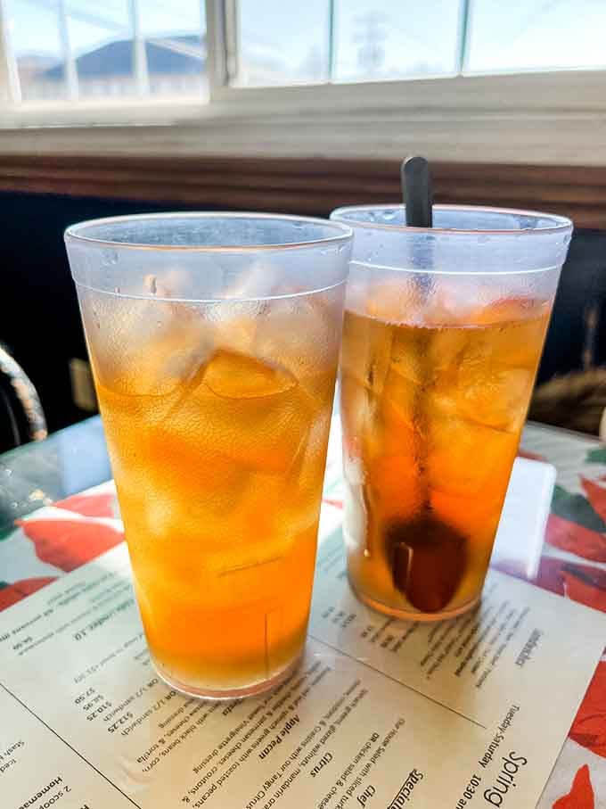 Iced tea in the flavor of the day, because plain tea is fine but flavored tea is living your best life.
