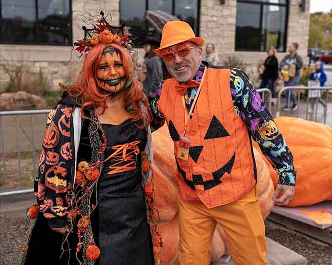These folks went all-in on pumpkin cosplay, proving Halloween enthusiasm knows absolutely no age limits whatsoever.