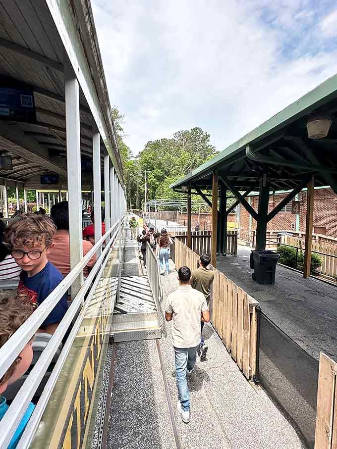 Passengers boarding with that mix of excitement and anticipation that only train rides seem to inspire.