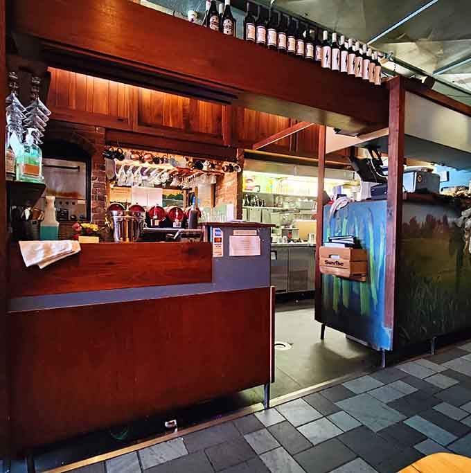 The counter area where magic happens, transforming fresh ingredients into meals that keep Yellow Springs coming back daily.