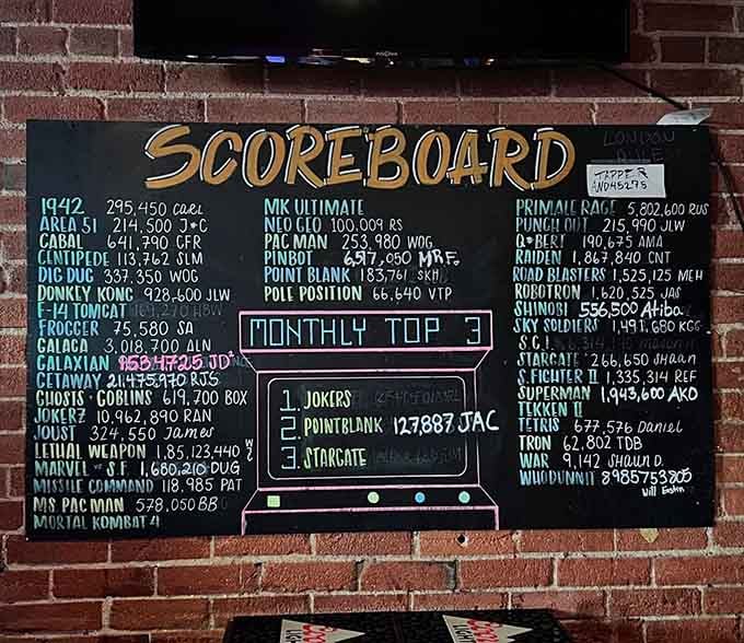 That scoreboard tracks legends in the making, immortalizing digital victories one three-letter initial at a time.