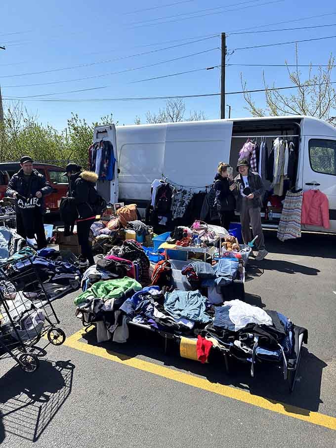 Outdoor vendors spreading their wares like modern-day merchants, where the best deals happen under open skies.