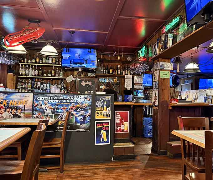 That impressive bottle collection behind the bar promises the perfect pairing for any meal you choose.