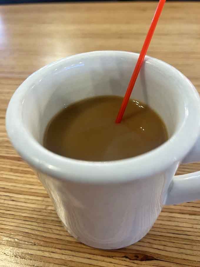 Simple coffee in a classic cup, because sometimes the best accompaniment to great food is straightforward and honest.
