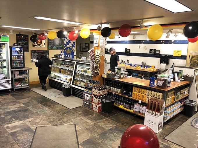 That counter setup means business: this is where cheese dreams become beautifully wrapped, take-home reality for lucky visitors.