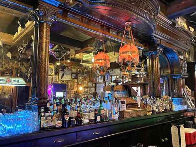 Behind this magnificent bar, ornate fixtures and endless bottles create a backdrop worthy of its own documentary.