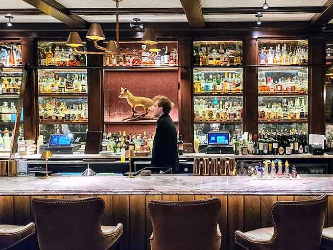 This bar setup looks like it could stock enough spirits to keep a small village happy through winter.