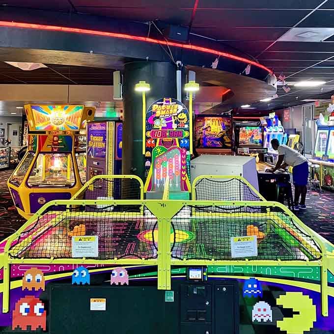 Pac-Man-themed air hockey brings two gaming legends together in one gloriously nostalgic mashup of childhood memories.