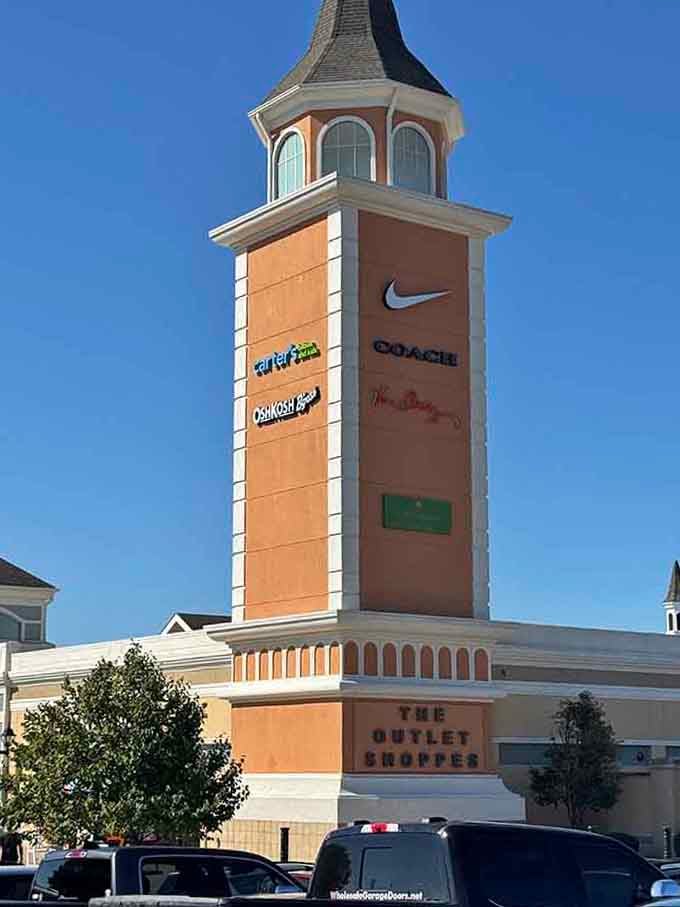The distinctive tower helps you navigate and remember where you parked, solving one of life's great shopping mysteries.