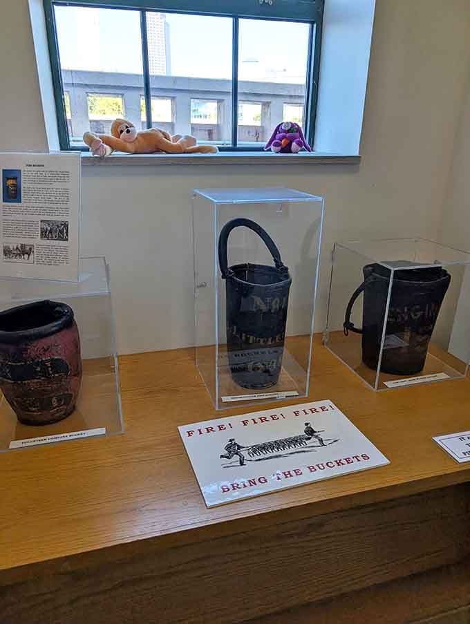 Leather fire buckets remind us that fighting flames once meant forming human chains and praying the well didn't run dry.