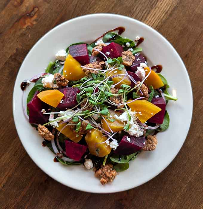 This colorful salad with beets and goat cheese could make even your vegetable-averse uncle reconsider his life choices.
