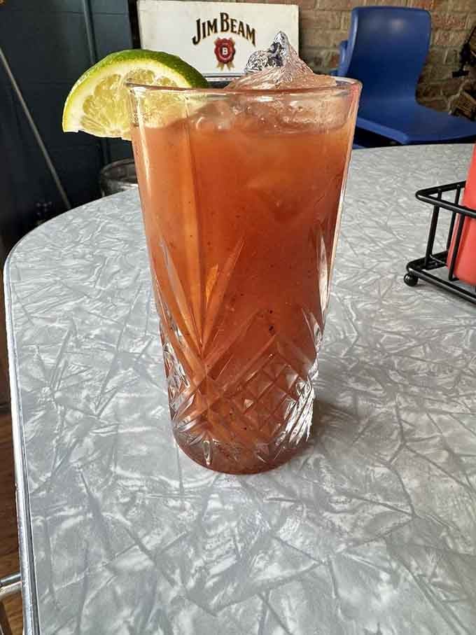 The Bloody Mary that looks like it means business, complete with enough garnish to qualify as a light snack.