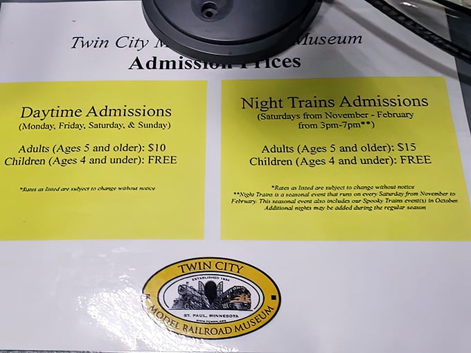 Admission prices that won't break the bank, with kids under four getting in free because everyone deserves trains.