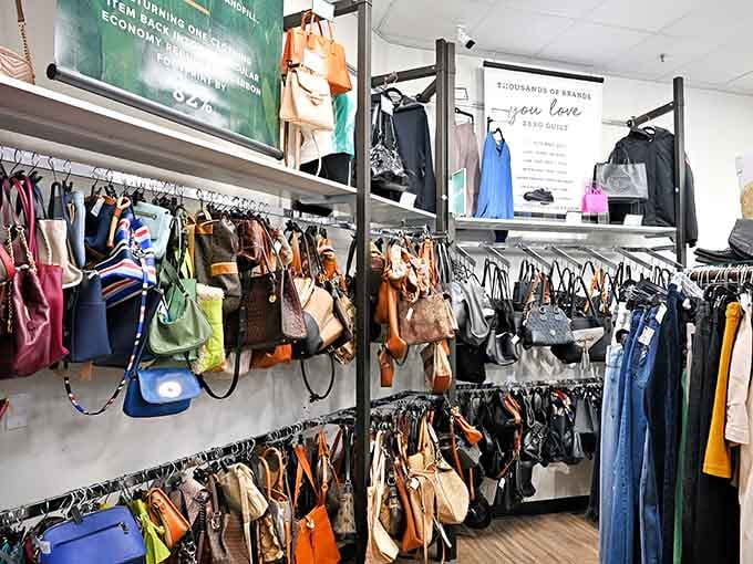 Handbags in every color imaginable, proving that accessories really can spark joy without sparking bankruptcy fears.