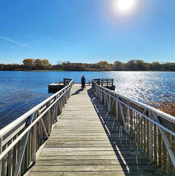 This boardwalk leads to views that'll make you forget you're still in Illinois.