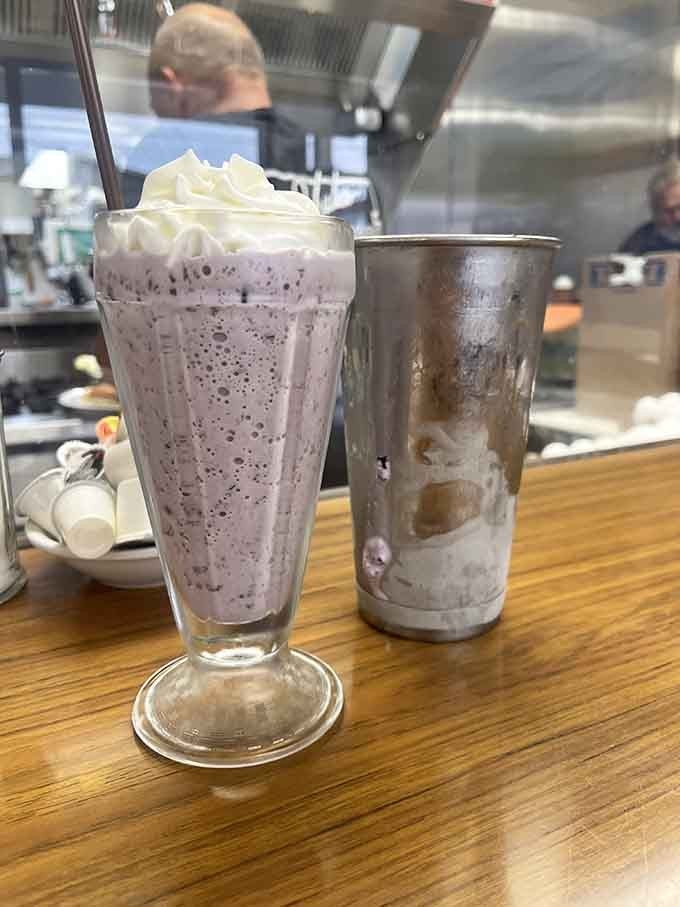 That milkshake comes with the mixing tin, doubling your portion and your happiness simultaneously.
