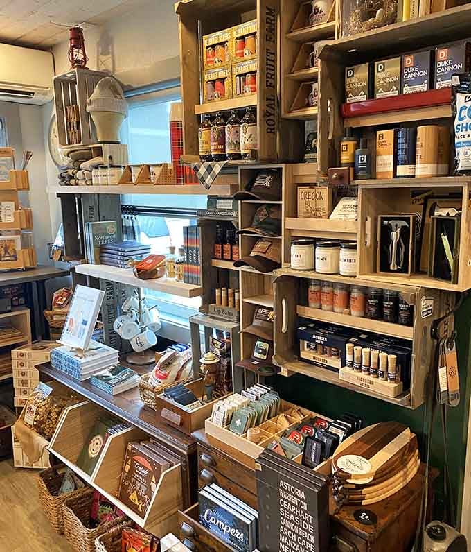 Shelves stocked with local goodies mean you can take a little piece of this magic home with you.