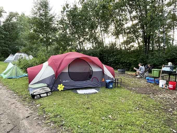 Campsites where your biggest decision is which chair faces the best view of absolutely nothing stressful.