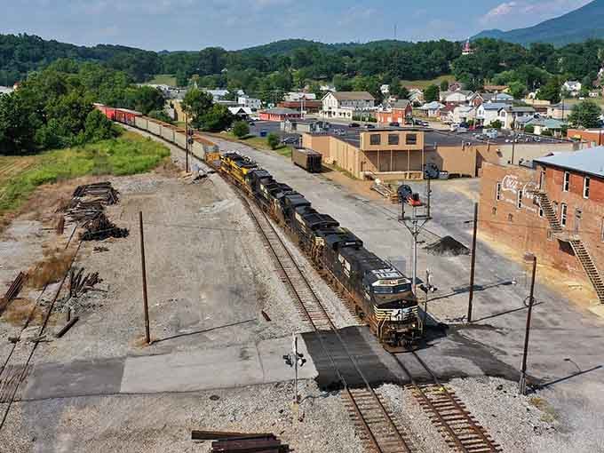 Railroad tracks run through town like veins of history, connecting this mountain community to the wider world beyond.