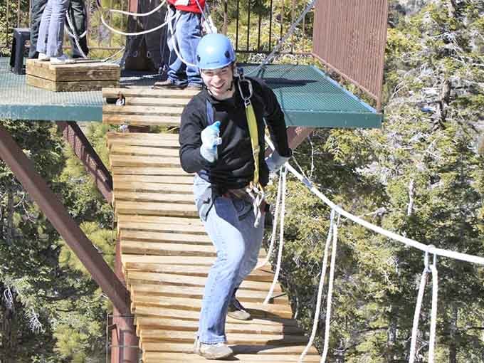 One careful step at a time, proving that slow and steady wins the race to not embarrass yourself.