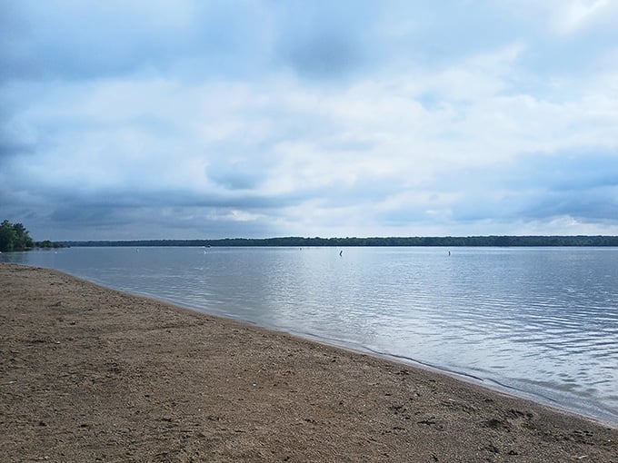 Gentle ripples across glassy water create the kind of peaceful scene that makes stress simply evaporate into thin air.