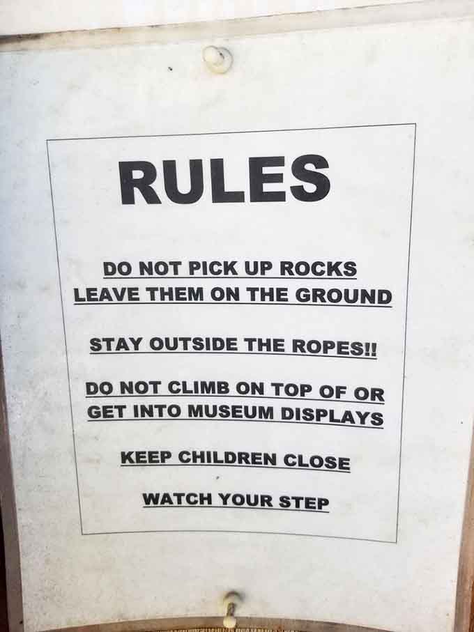 Simple rules keep everyone safe while exploring, because climbing into a tank isn't quite like Disneyland.