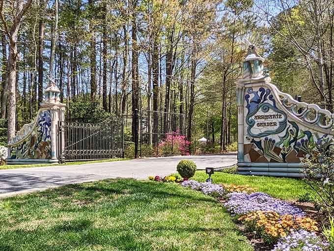 The ornate entrance gates whisper "something magical awaits" louder than any welcome sign ever could.